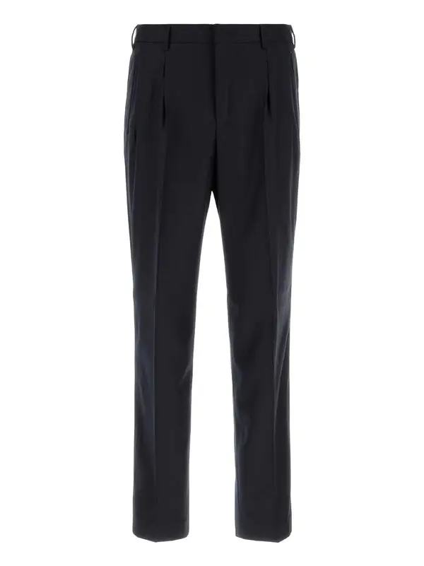 PT TORINO Stretch Wool Tailored Dress Pants - Blue
