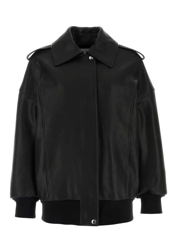 Alexander McQueen Lamb Leather Oversize Jacket - Black