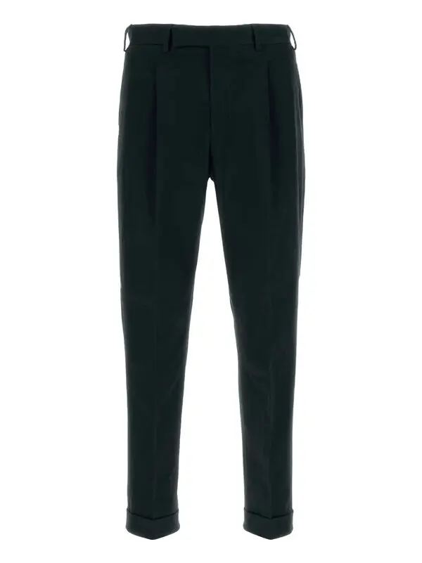 PT TORINO Stretch Cotton Tailored Trousers - Black