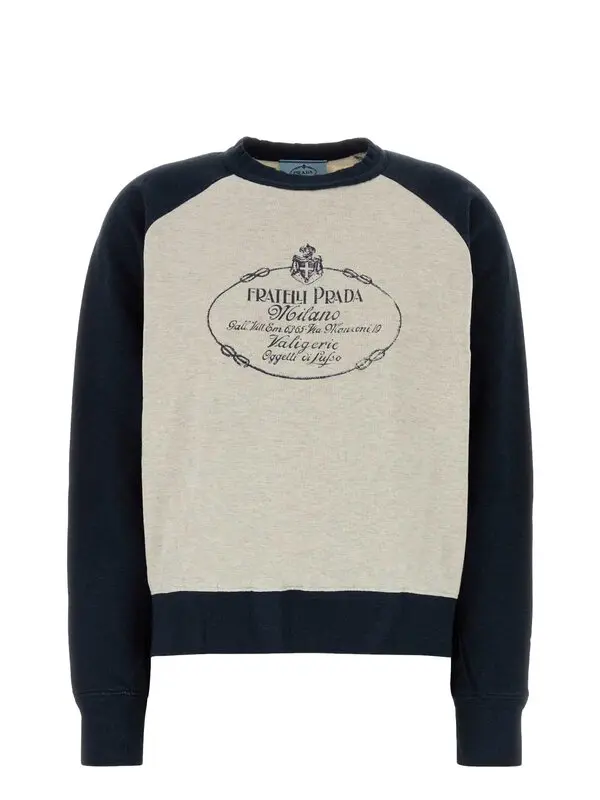 Prada Cotton Sweatshirt With Paneled Detail - Multicoloured