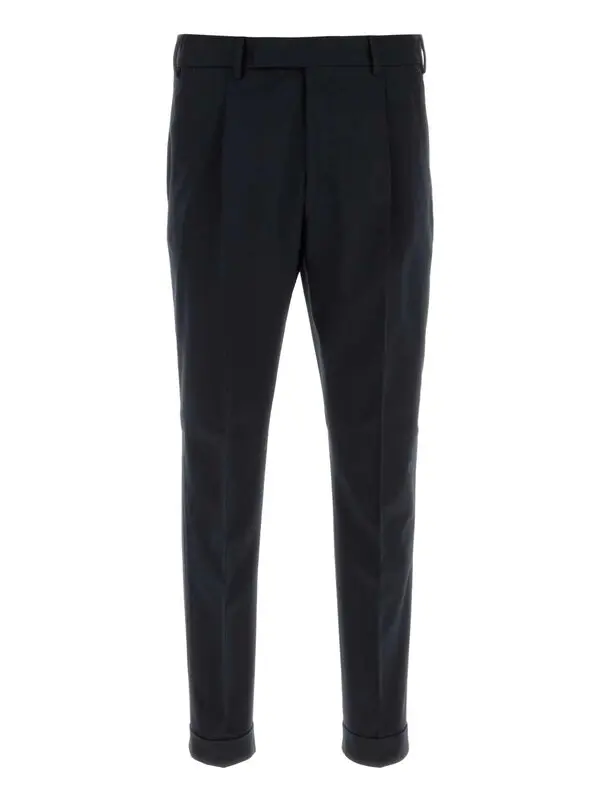 PT TORINO Stretch Wool Tailored Trousers - Blue