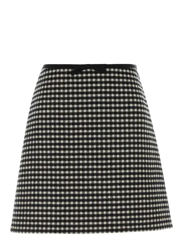 Valentino Garavani Virgin Wool Blend Mini Skirt With Embroidered Detailing - Checked