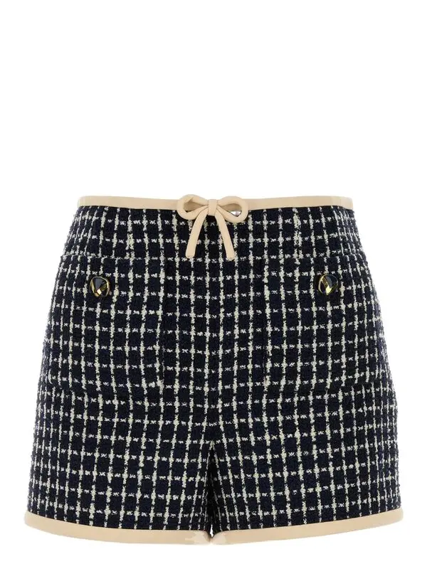Valentino Garavani Embroidered Tweed Shorts - Checked
