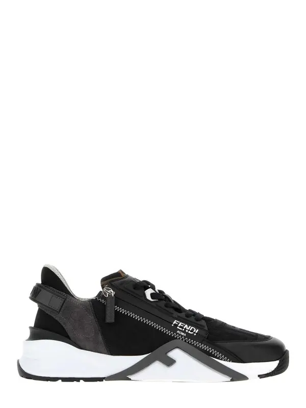 Fendi Jacquard Flow Sneakers - Black