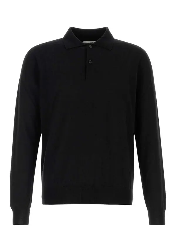 THE ROW Cashmere Selio Polo Shirt - Black