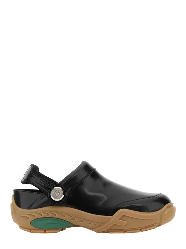 Fendi Flat Leather Slipper - Black