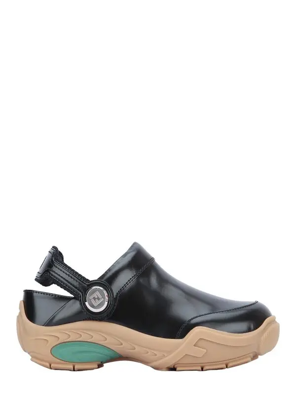 Fendi Leather Slip-on Loafers With Buckle Detail - Blk