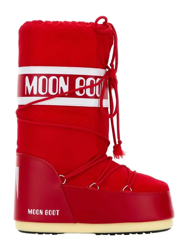 Moon Boot Icon Nylon & Synthetic Leather Boots - Red