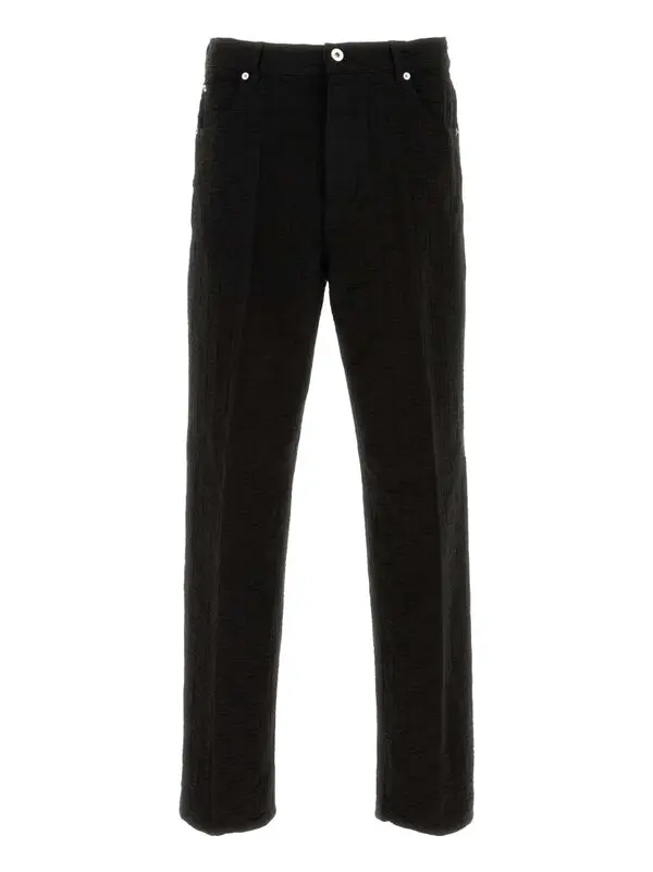FERRAGAMO Organic Cotton Tailored Full Length Trousers - Black