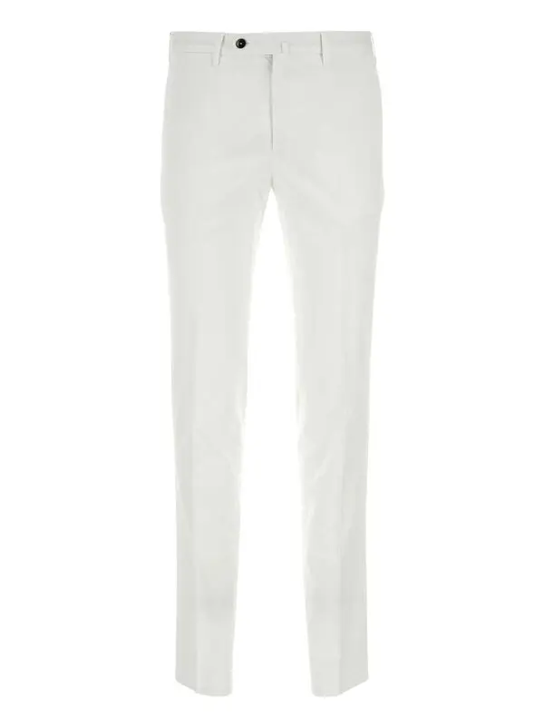PT TORINO Stretch Cotton-silk Chino Pant - White