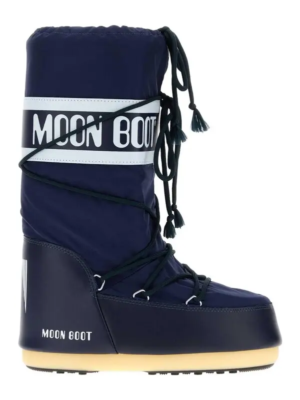 Moon Boot Icon Mini Nylon & Synthetic Leather Boots - Blue