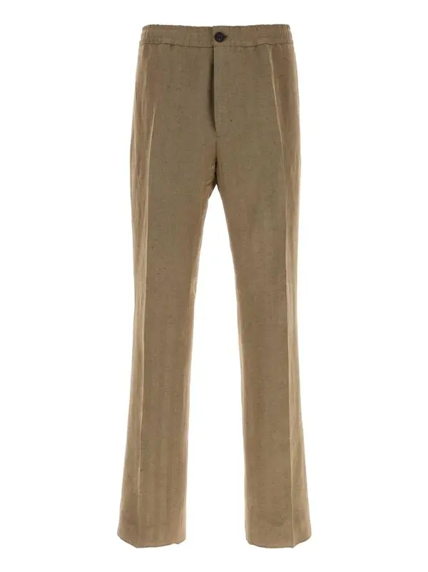 FERRAGAMO Tailored Linen-blend Trousers - Camel