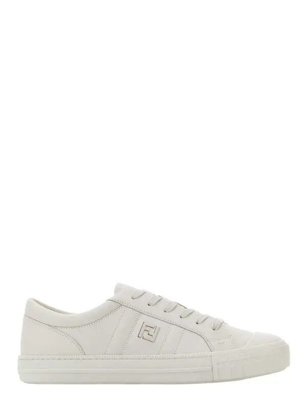 Fendi Leather Domino Sneakers - White