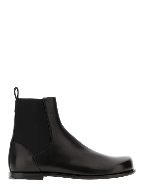 Fendi Squared Ff Nappa Leather Ankle Boots - Black