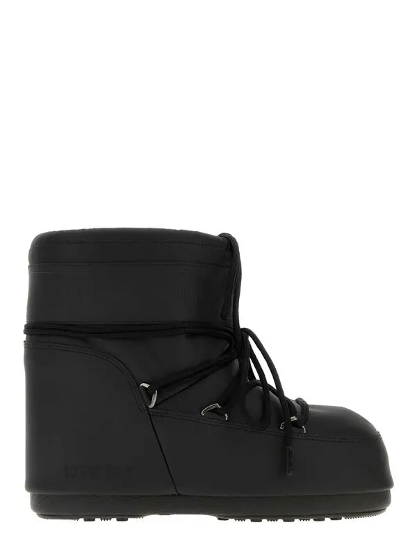 Moon Boot Icon Low Ankle Boots In Synthetic Leather - Black