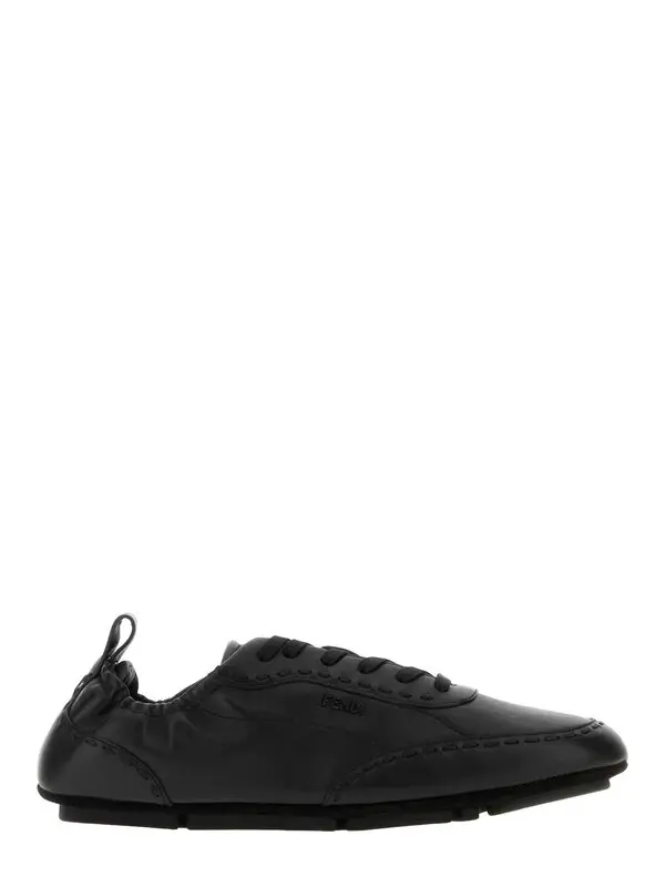 Fendi Leather Fit Sneakers - Black