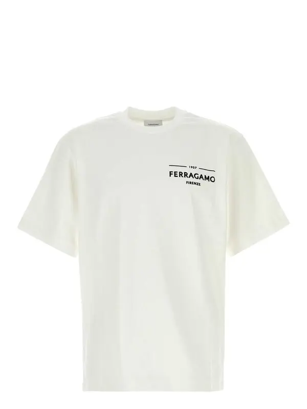 FERRAGAMO 100% Cotton T-shirt - White