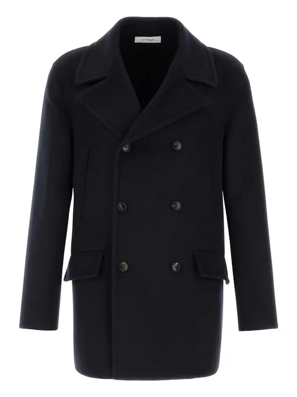 UMIT BENAN Wool-cashmere Double-breasted Jacket - Blue
