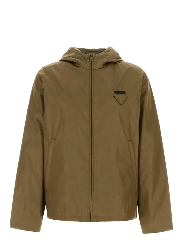 Prada Re-nylon Hooded Jacket - Brown