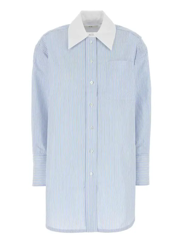 Co Embroidered Poplin Oversize Shirt - Stripped