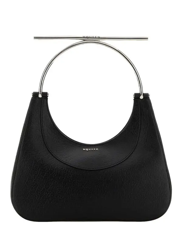 Alexander McQueen Cross-bar Leather Handbag - Black