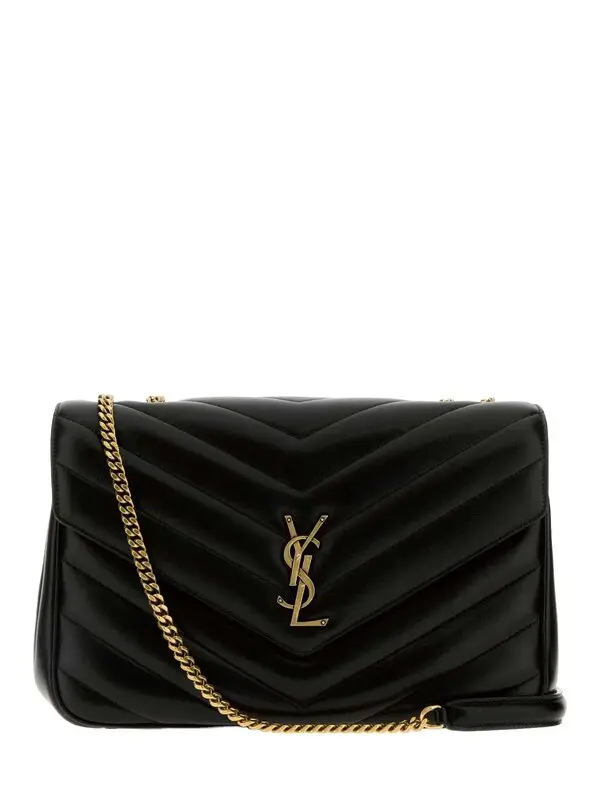 Saint Laurent Large Lou Lou Leather Shoulder Handbag - Black