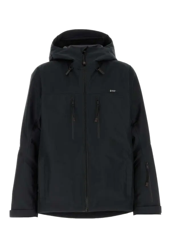 Prada Re-nylon Polyester Hooded Windbreaker Jacket - Black