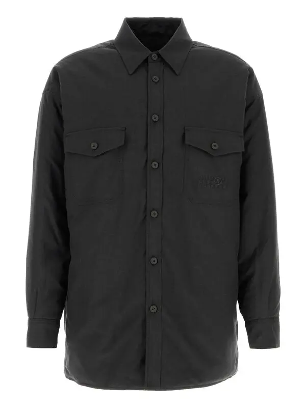 MAISON MARGIELA Cotton-wool Reversible Shirt For - Grey
