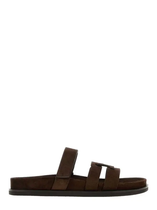 Tory Burch Ines Suede Slippers - Brown