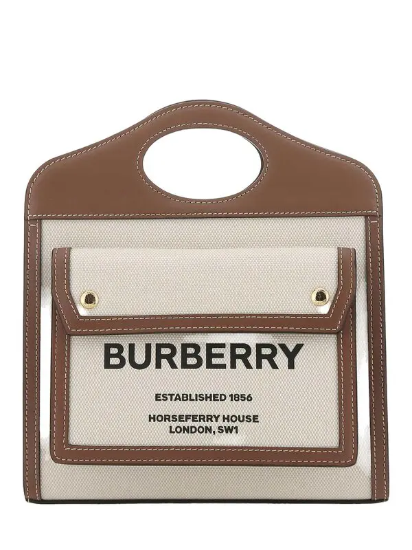 Burberry Two-tone Canvas And Leather Mini Pocket Handbag - Multicoloured