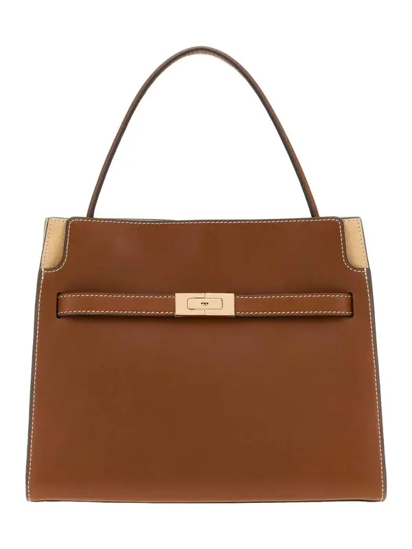 Tory Burch Leather Mini Lee Handbag - Camel