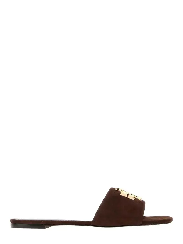 Tory Burch Eleanor Suede Slippers - Brown