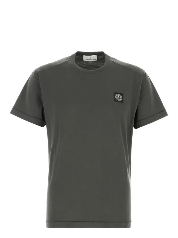 Stone Island Charcoal Cotton T-shirt For - Grey