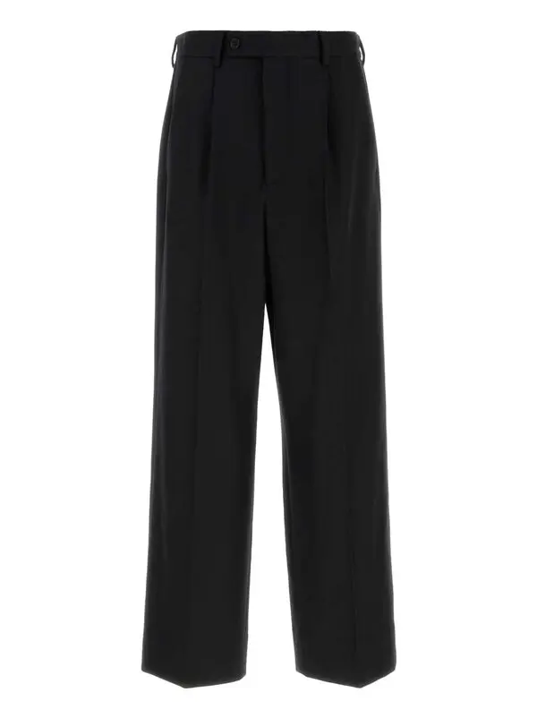 MAISON MARGIELA Wool Blend Wide-leg Trousers - Black