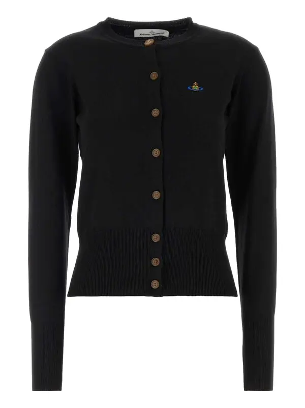 VIVIENNE WESTWOOD Bea Cotton-cashmere Knit Cardigan - Black