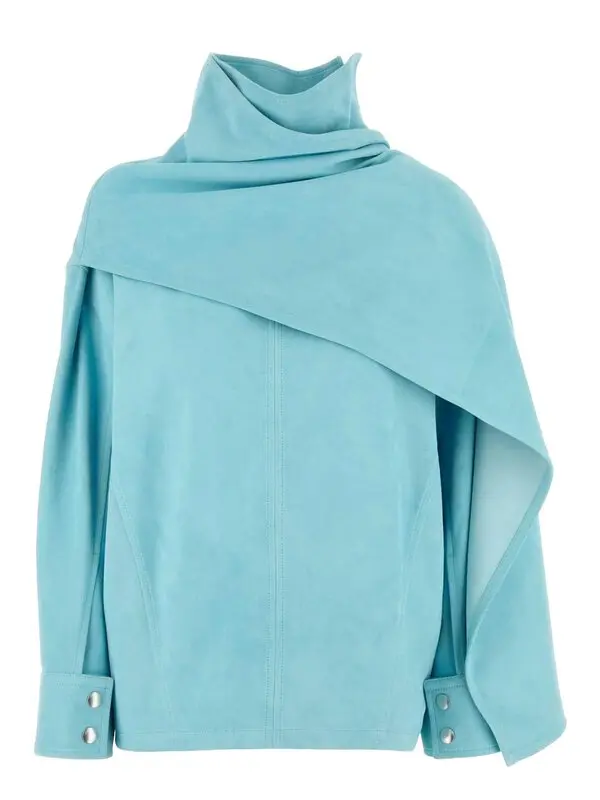 Bottega Veneta Lamb Leather Blouse - Light Blue