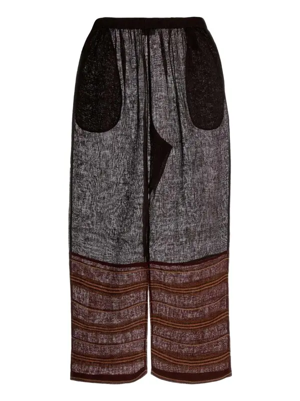 Tory Burch 100% Linen Wide-leg Pants - Brown