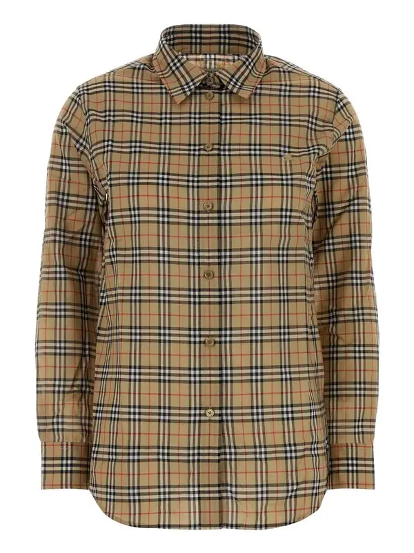 Burberry Embroidered Cotton Shirt - Checked
