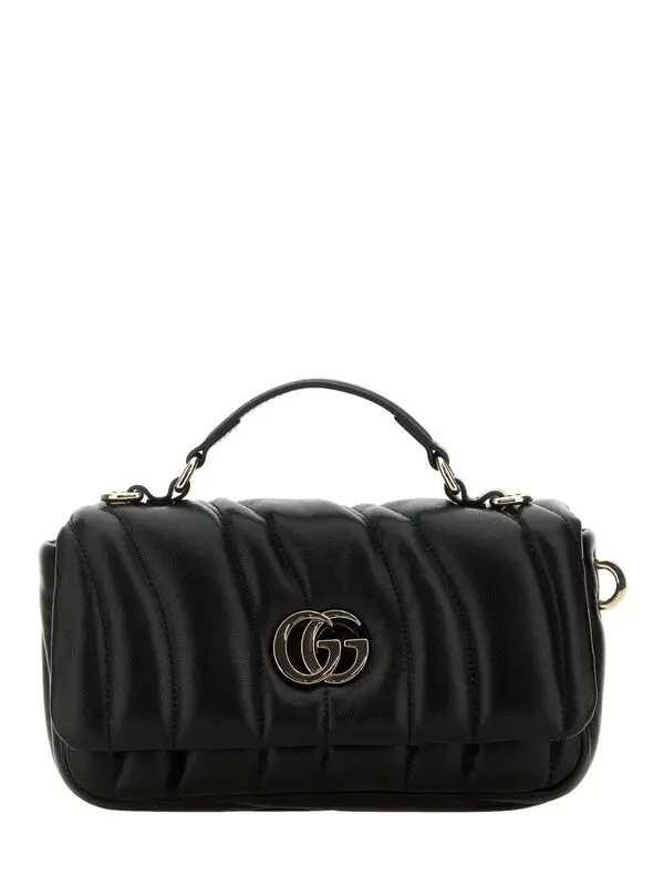 Gucci Leather Gg Milan Mini Handbag - Black