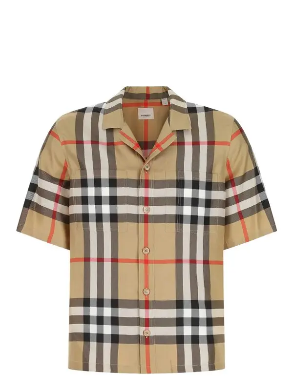 Burberry Embroidered Silk Shirt For - Checked
