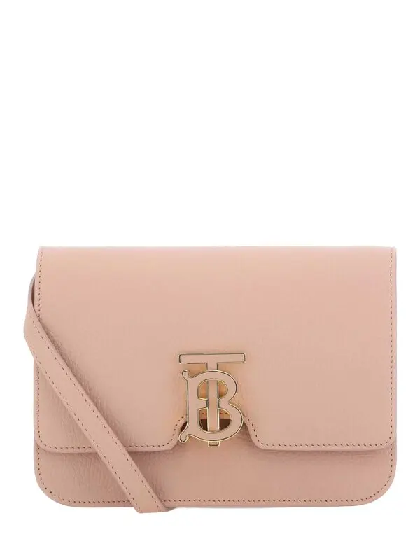 Burberry Small Leather Tb Crossbody Handbag - Pink