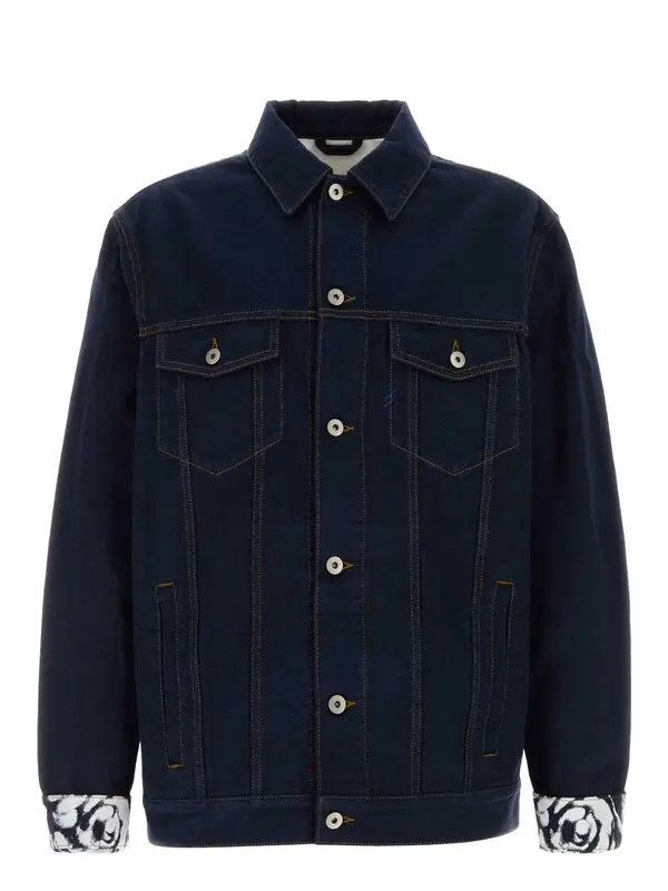 Burberry Denim Jacket With Classic Collar - Blue