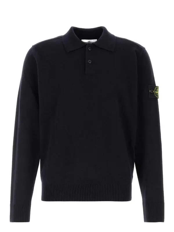 Stone Island Rws Knit Polo Sweater - Blue