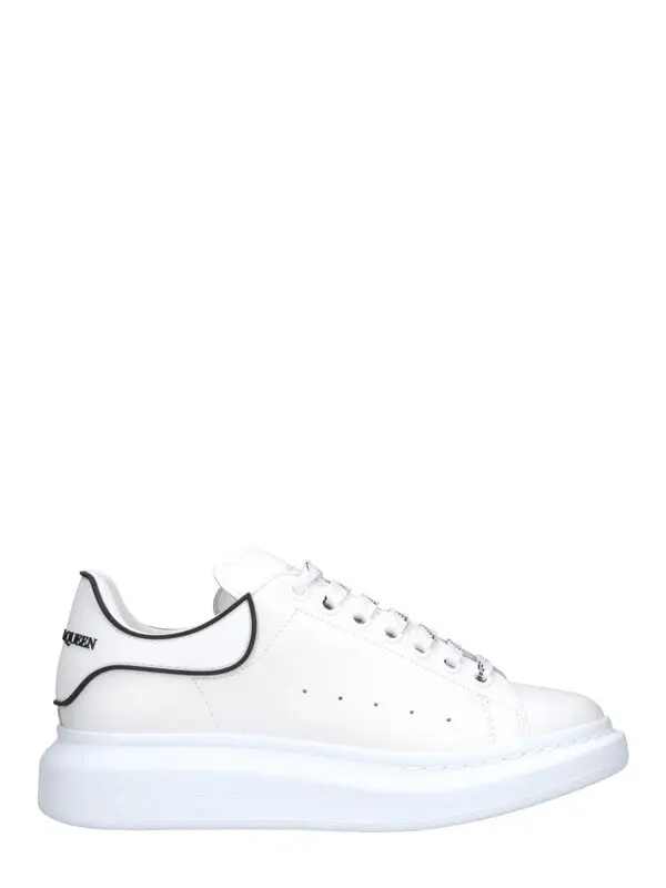 Alexander McQueen Leather Low-top Sneakers With Contrast Heel Detail - White