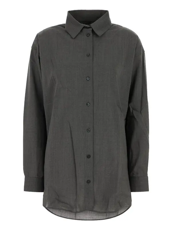 Jacquemus Structured Wool Blend Shirt - Grey