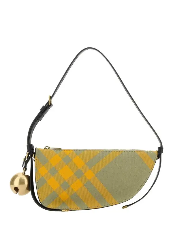 Burberry Mini Shield Embroidered Canvas Shoulder Handbag - Printed