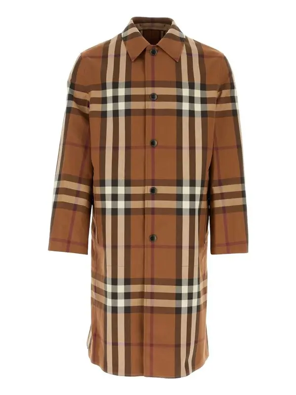 Burberry Embroidered Reversible Cotton Overcoat - Checked
