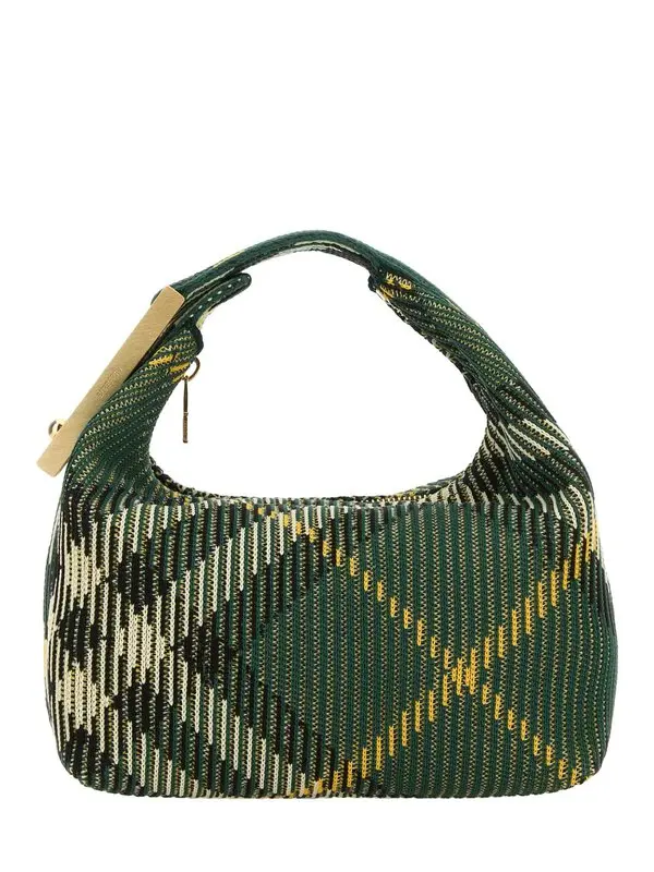 Burberry Mini Embroidered Nylon Peg Handbag - Printed