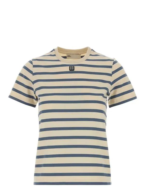 Tory Burch Striped Cotton T-shirt - Stripped