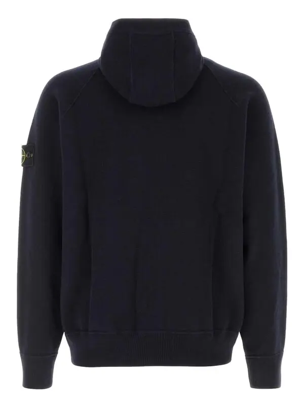 Stone Island Stone Textured Virgin Wool Knit Sweatshirt - Blue